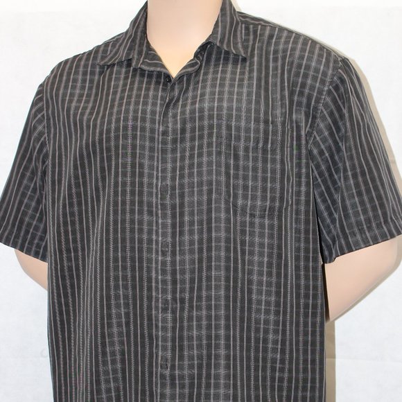 George | Shirts | George Mens Blackgray Striped Button Down Shirt ...